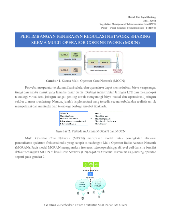 (PDF) Pertimbangan Penerapan Network Sharing Skema Multi Operator Core ...