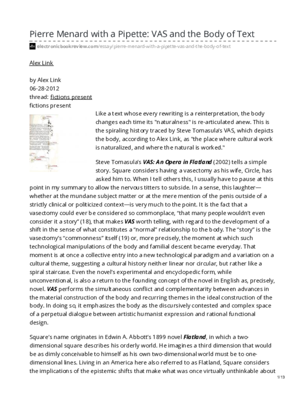 (PDF) Pierre Menard with a Pipette: VAS and the Body of Text