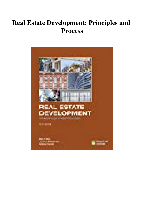 (PDF) Real Estate Development: Principles and Process