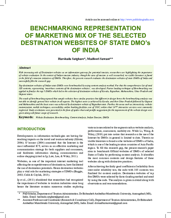 (PDF) BENCHMARKING REPRESENTATION OF MARKETING MIX OF THE SELECTED ...
