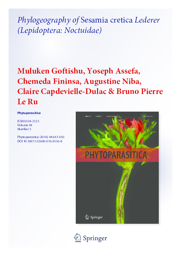 (PDF) Phylogeography of Sesamia cretica Lederer Lepidoptera ...