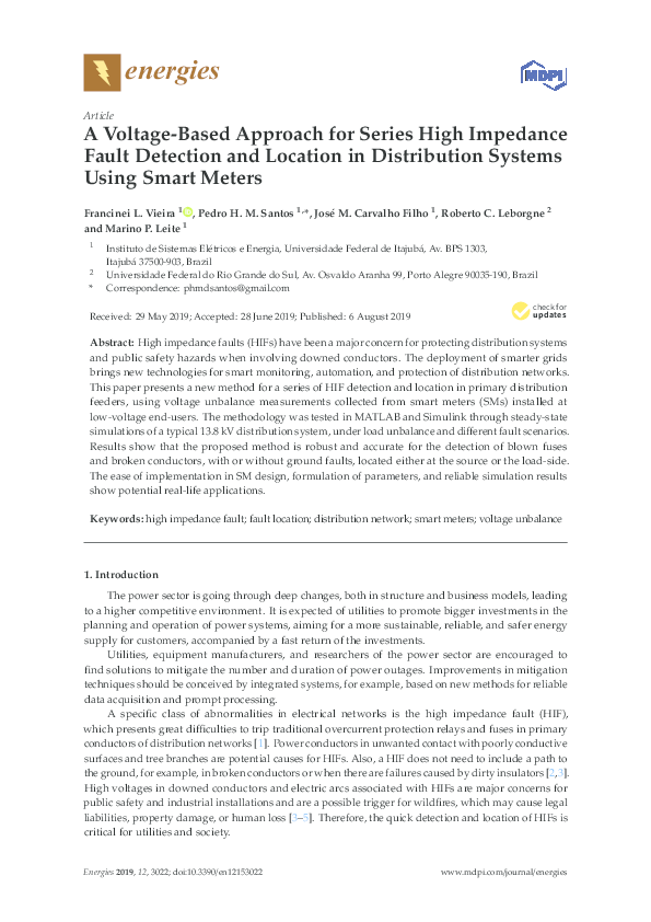 Pdf A Voltage Based Approach For Series High Impedance Fault Detection And Location In