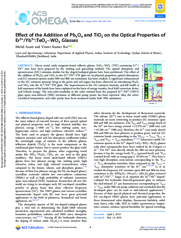 (PDF) Effect of the Addition of Pb3O4 and TiO2 on the Optical ...
