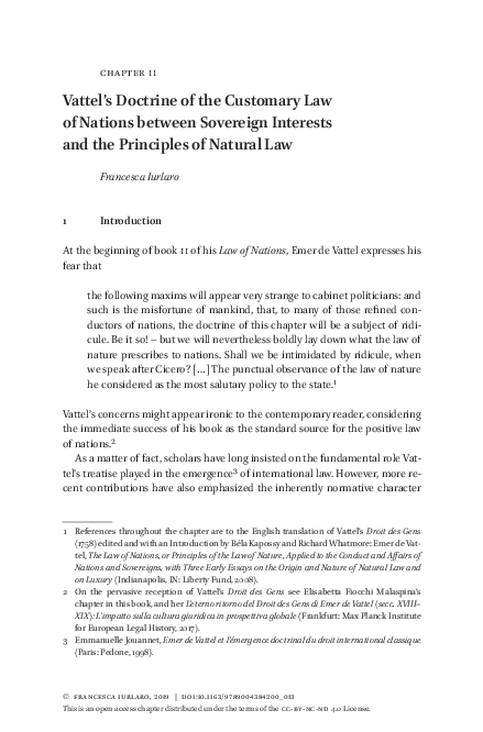 (PDF) Vattel’s Doctrine of the Customary Law of Nations between ...