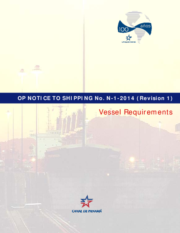 (PDF) Vessel Requirements OP NOTICE TO SHIPPING No. N-1-2014 (Revision 1