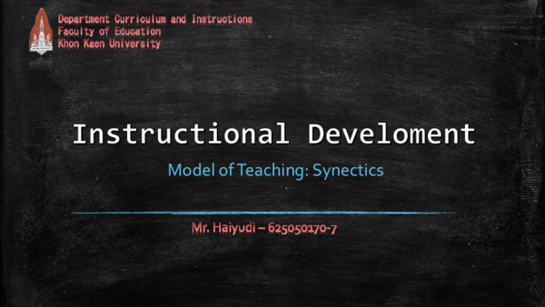 (PPT) Model of Teaching (Synnectics Model)