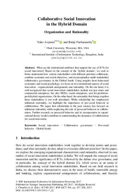 (PDF) Collaborative social innovation in the hybrid domain ...