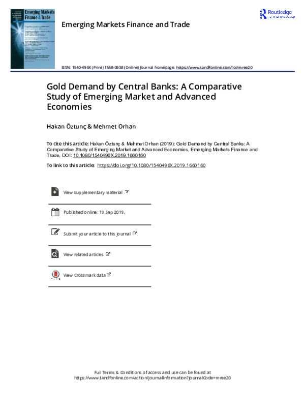 (PDF) Gold Demand by Central Banks: A Comparative Study of Emerging ...