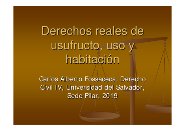 (PDF) Derechos reales de usufructo, uso y habitación