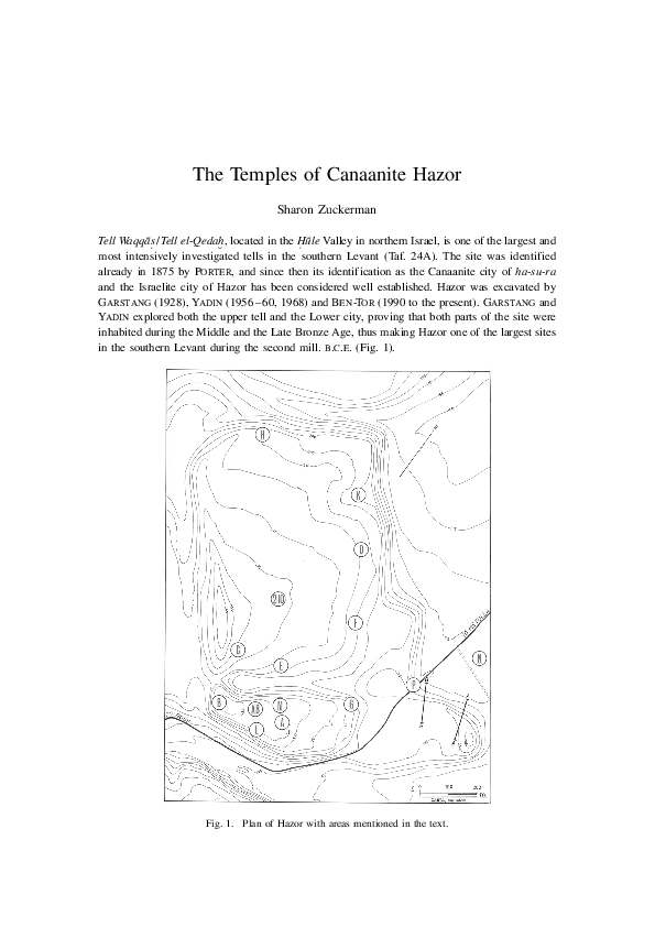 (PDF) The Temples of Canaanite Hazor