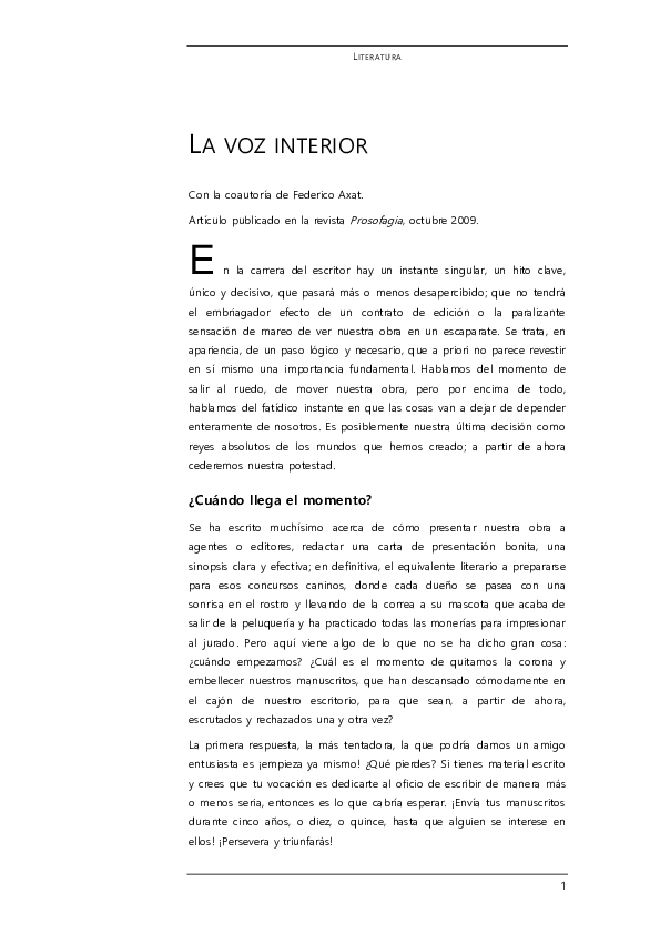 (DOC) La voz interior