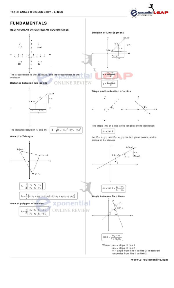 (PDF) Topic: ANALYTIC GEOMETRY -LINES (PDF) Topic: ANALYTIC GEOMETRY -LINES