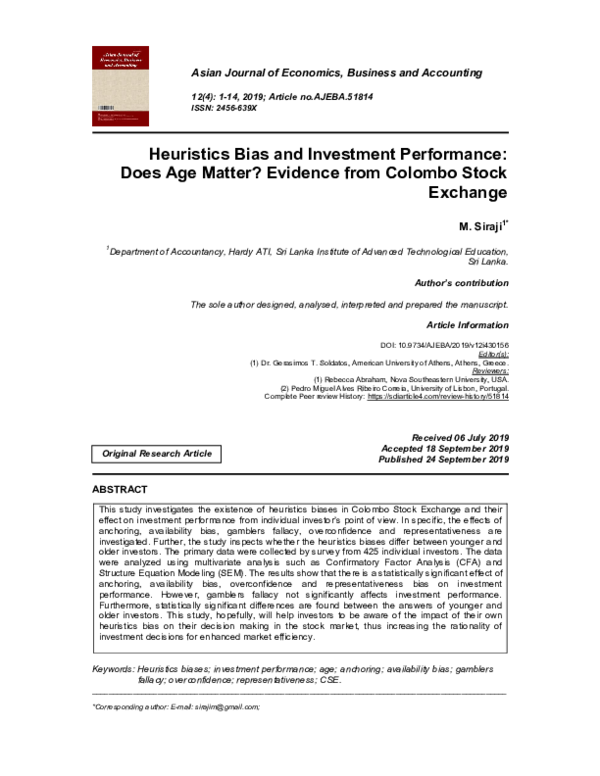 (PDF) Heuristics Bias and Investment Performance: Does Age Matter ...
