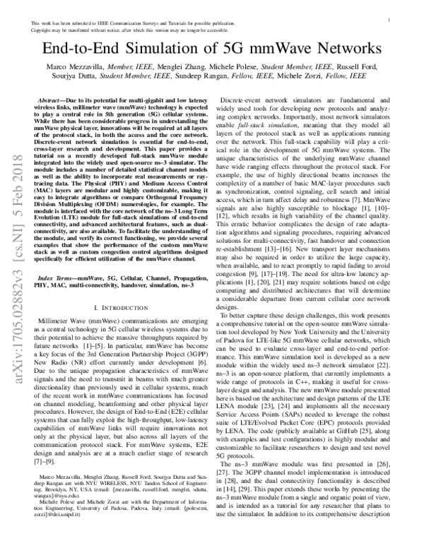 Pdf End To End Simulation Of 5g Mmwave Networks Shiv Dhruw
