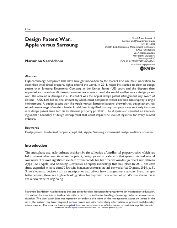 (PDF) Case Study - Patent War