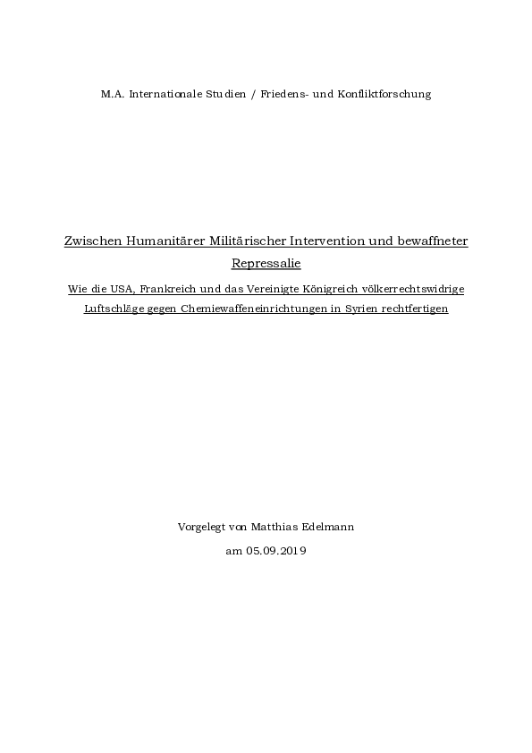 (PDF) M.A. Thesis Matthias Edelmann Rechtfertigung Syrien Luftfschläge ...