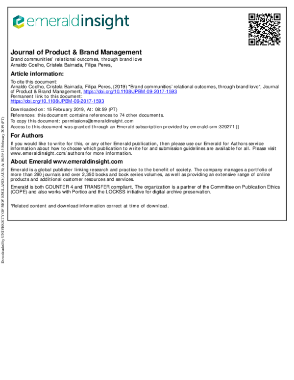 (PDF) Journal of Product & Brand Management