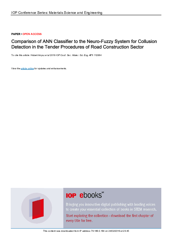 (PDF) Comparison of ANN Classifier to the Neuro-Fuzzy System for Collusion Detection in the ...