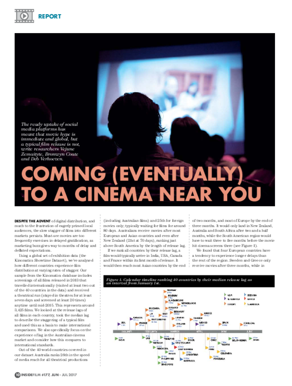 (PDF) Coming (Eventually) to a Cinema Near You