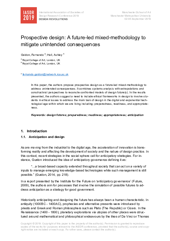 (PDF) Prospective design: A future-led mixed-methodology to mitigate ...