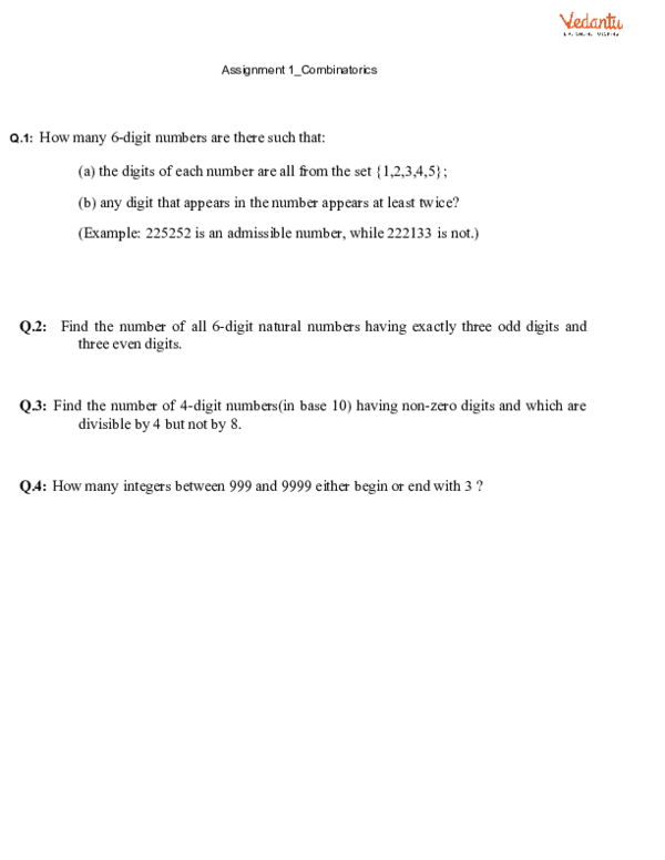 Pdf Assignment 1 Combinatorics