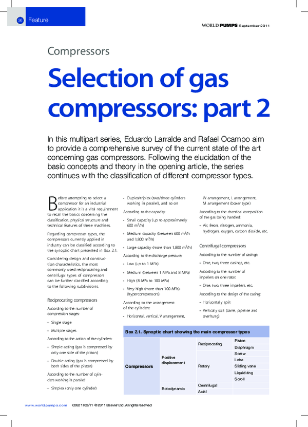 (PDF) Selection of gas compressors: part 2
