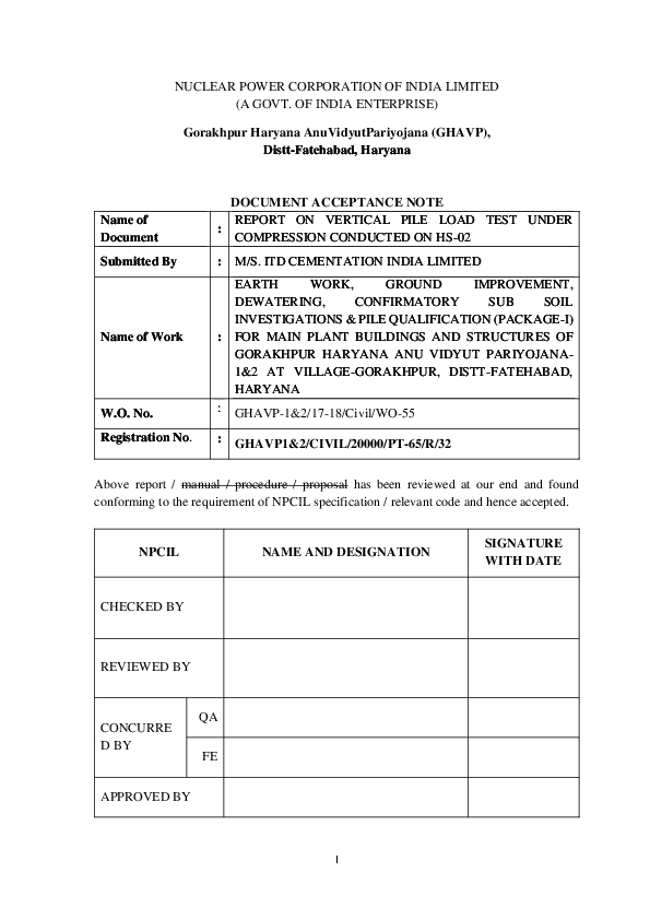 (PDF) Report on vertical pile load test