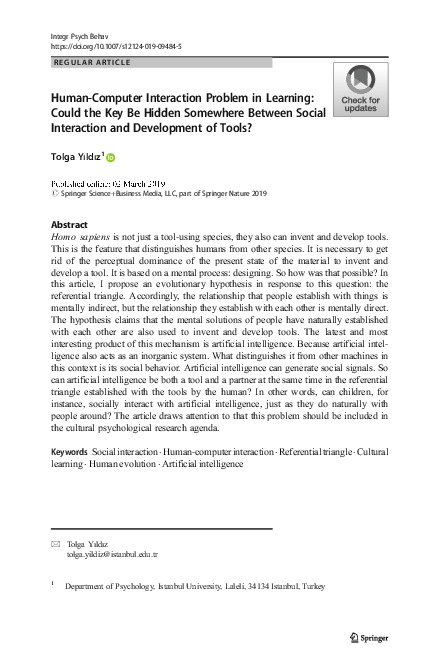 (PDF) Human-computer interaction problem in learning: could the key be ... (PDF) Human-computer interaction problem in learning: could the key be ...