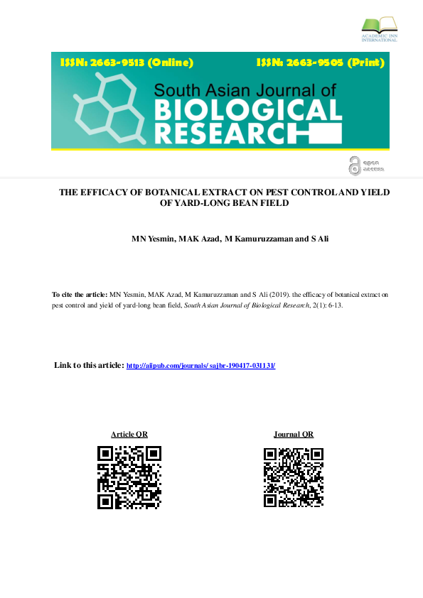 (PDF) THE EFFICACY OF BOTANICAL EXTRACT ON PEST CONTROL AND YIELD OF ...