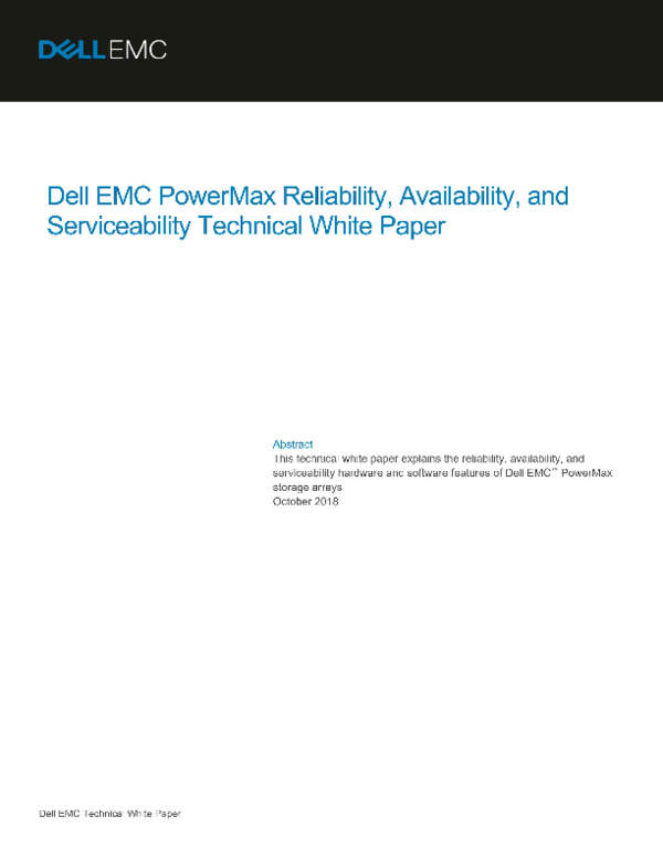 (PDF) Dell EMC PowerMax Reliability, Availability, and Serviceability ...