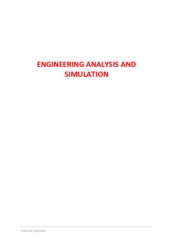 (PDF) Engineering Analysis and Simulation