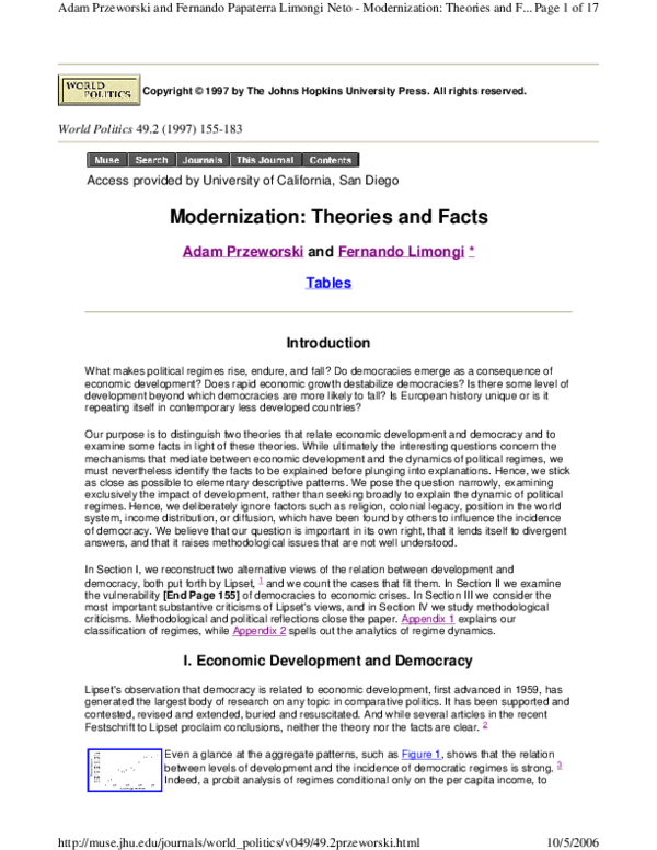 (PDF) Modernization: Theories and Facts
