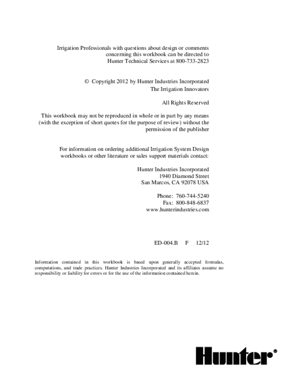 (PDF) Irrigation System Design Practical Exercises