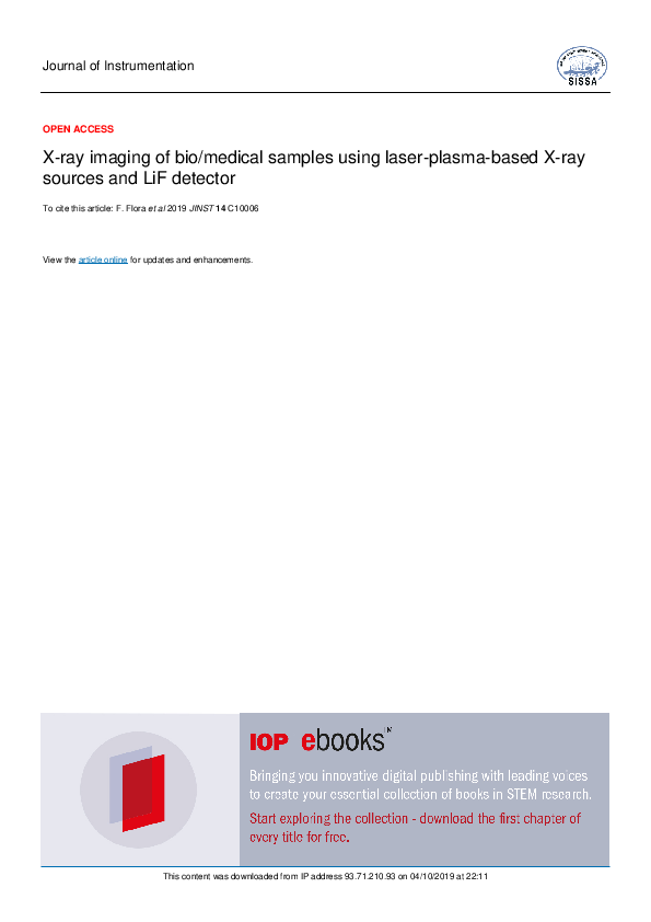 (PDF) X-ray imaging of bio/medical samples using laser-plasma-based X ...