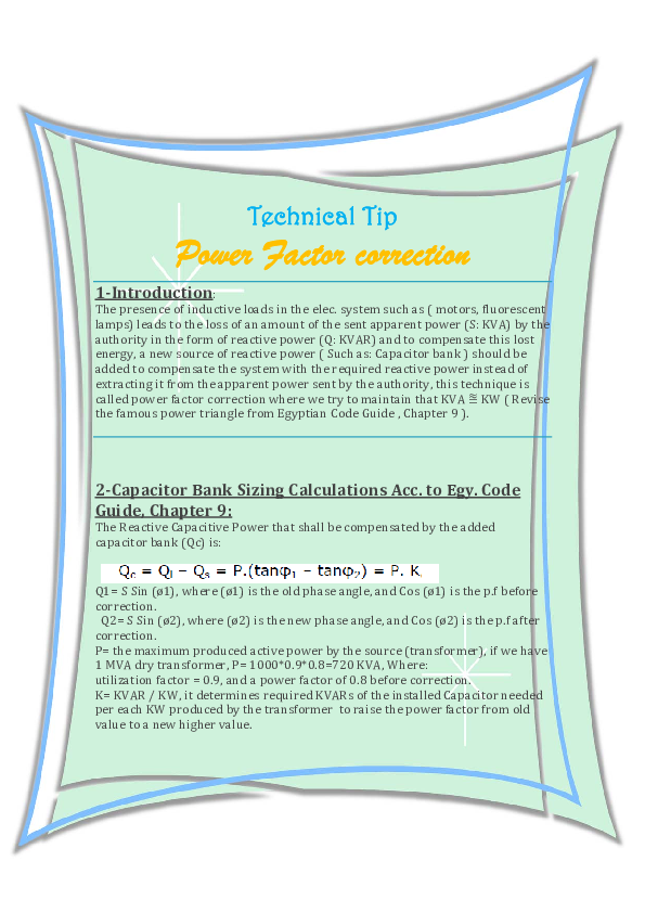 (PDF) Power Factor correction
