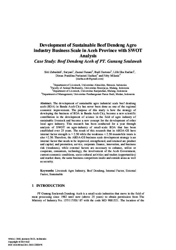 (PDF) Development of Sustainable Beef Dendeng Agro industry Business ...