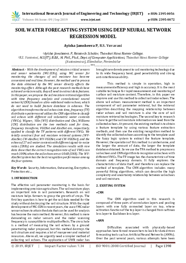 (PDF) IRJET- SOIL WATER FORECASTING SYSTEM USING DEEP NEURAL NETWORK ...