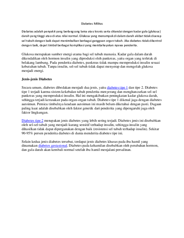 (DOC) Diabetes Militus