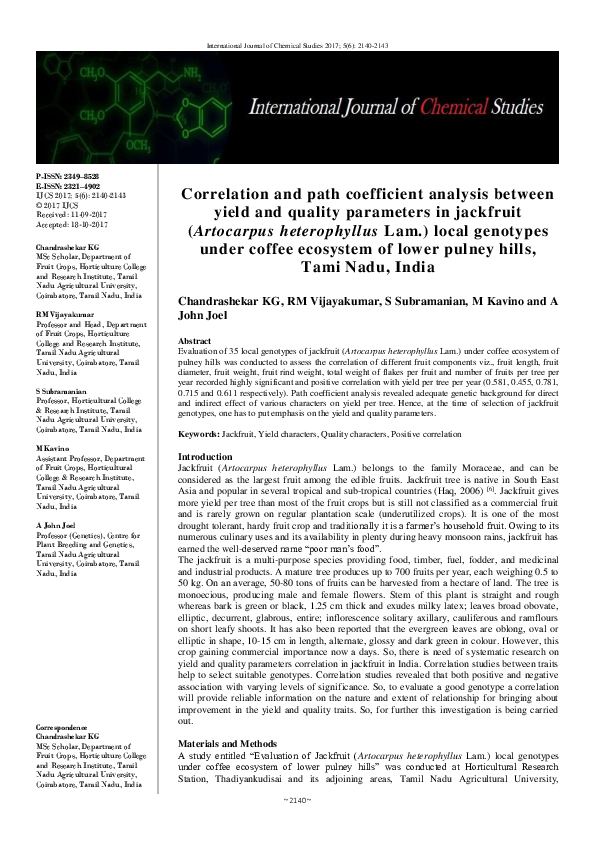(PDF) Correlation and path coefficient analysis between