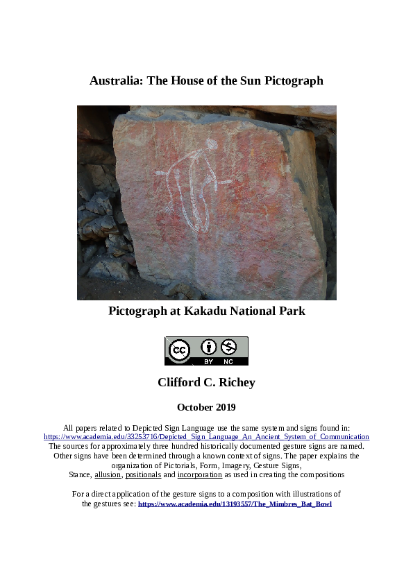 Australia: The House of the Sun Pictograph