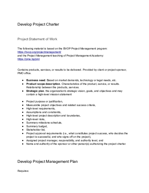 (PDF) Develop Project Charter Project Statement of Work | Anton Radev ...