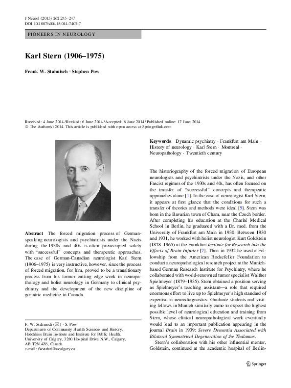 (PDF) Karl Stern (1906–1975)