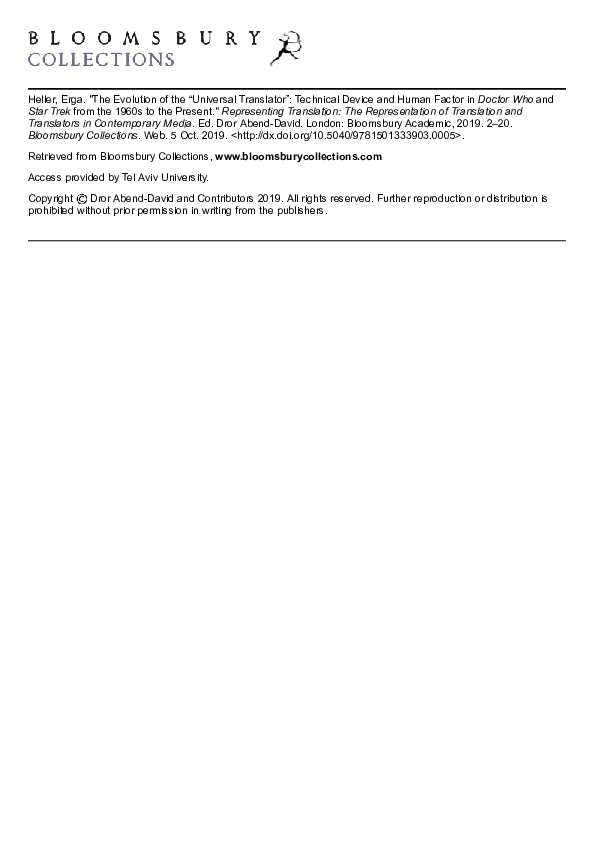 (PDF) The Evolution of the "Universal Translator": Technical Device and ...