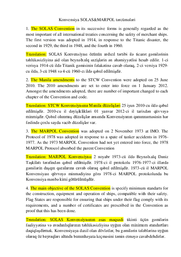 (DOC) Konvensiya SOLAS&MARPOL t