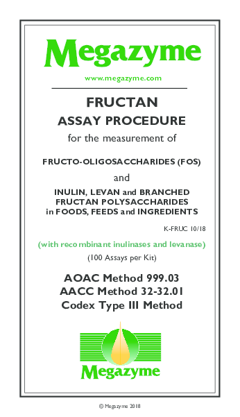 (PDF) FRUCTAN ASSAY PROCEDURE for the measurement of FRUCTO ...