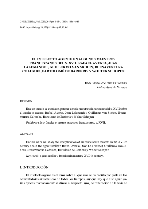 (PDF) LAS MEJORES INTERPRETACIONES FRANCISCANAS DEL INTELECTO AGENTE EN ...