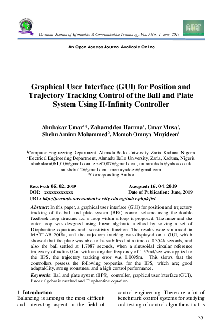 (PDF) Graphical User Interface (GUI) for Position and Trajectory ...