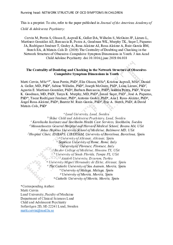 Pdf The Centrality Of Doubting And Checking In The Network Structure