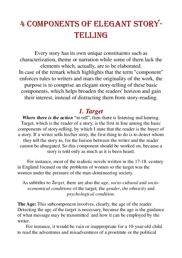 (PDF) 4 Components of elegant story- telling
