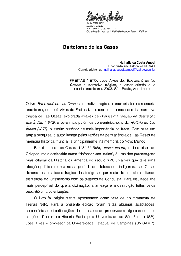 (PDF) Bartolome de las Casas